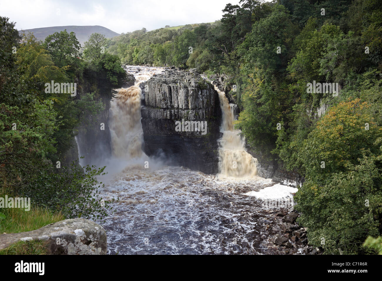 The River Tees at High Force Waterfall in Flood Conditions Upper ...