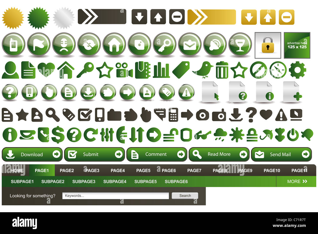 Big set web buttons web hi-res stock photography and images - Alamy