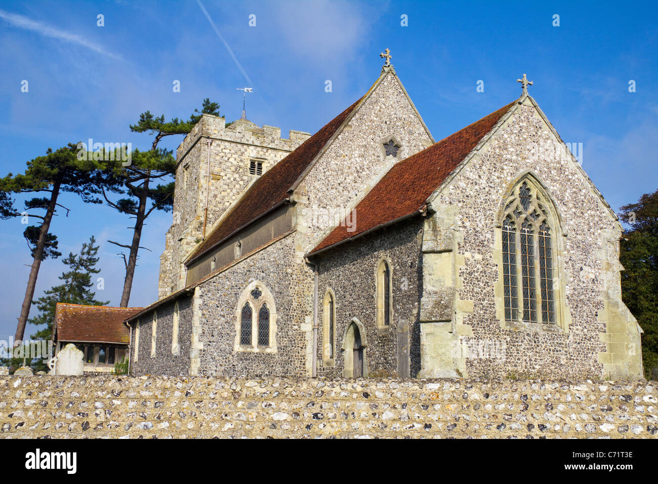 St Andrews Church Beddingham East Sussex UK Stock Photo - Alamy