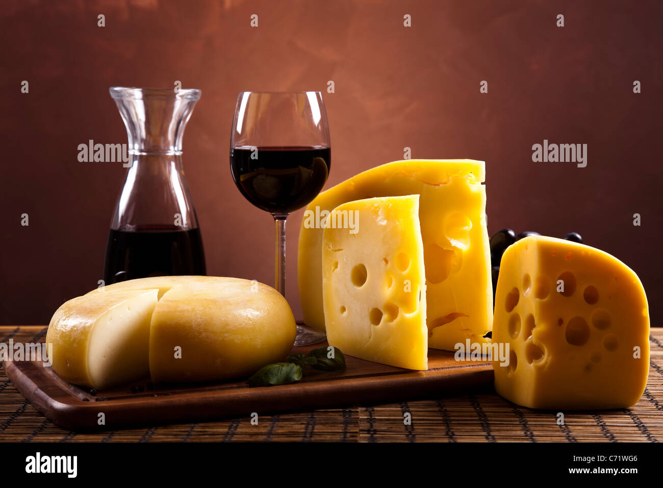 Red wine and cheese Stock Photo - Alamy
