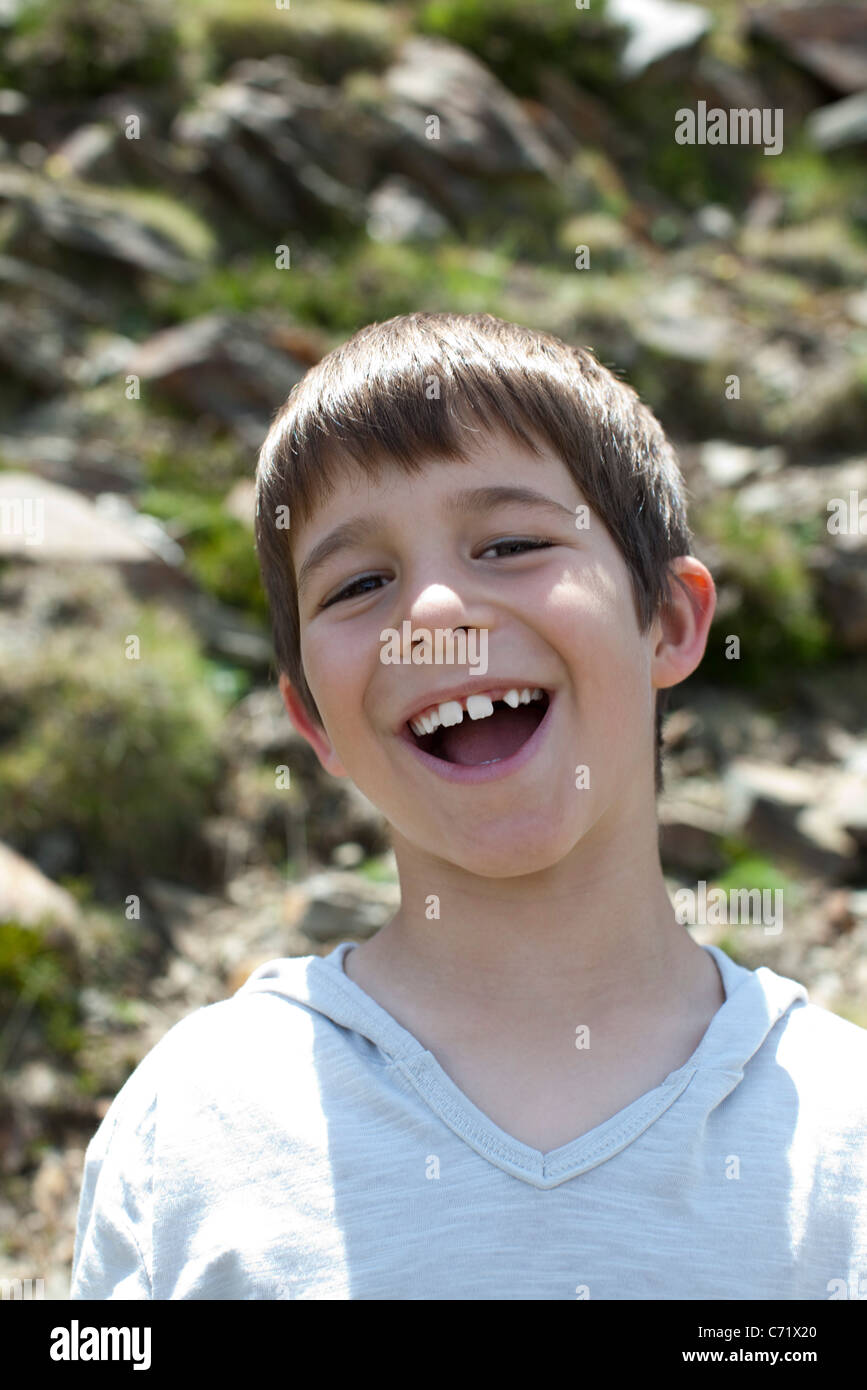 Boy laughing, portrait Stock Photo - Alamy