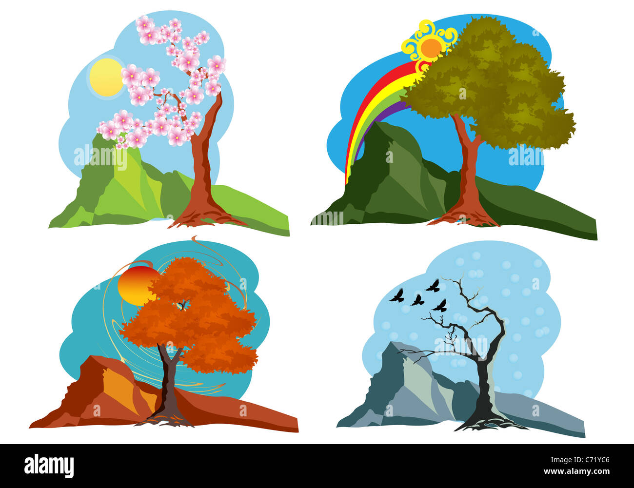 Illustration of a spring background Stock Photo - Alamy