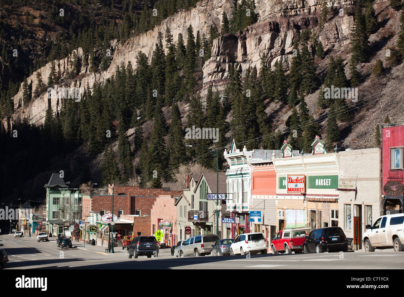 View down the main street of Ouray, Colorado Stock Photo - Alamy