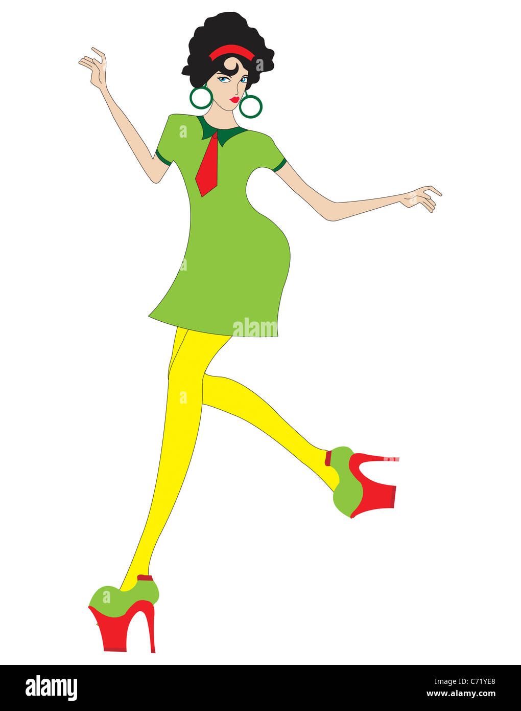 Retro dance illustration Cut Out Stock Images & Pictures - Alamy
