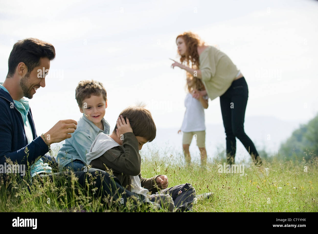 Family spending time together outdoors Stock Photo - Alamy