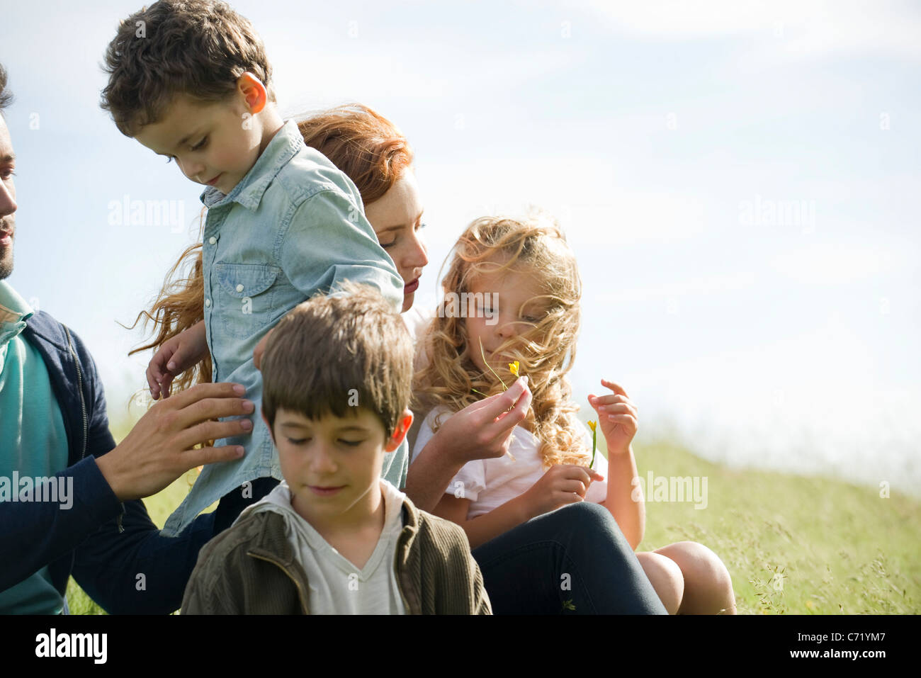 Family spending time together outdoors Stock Photo - Alamy