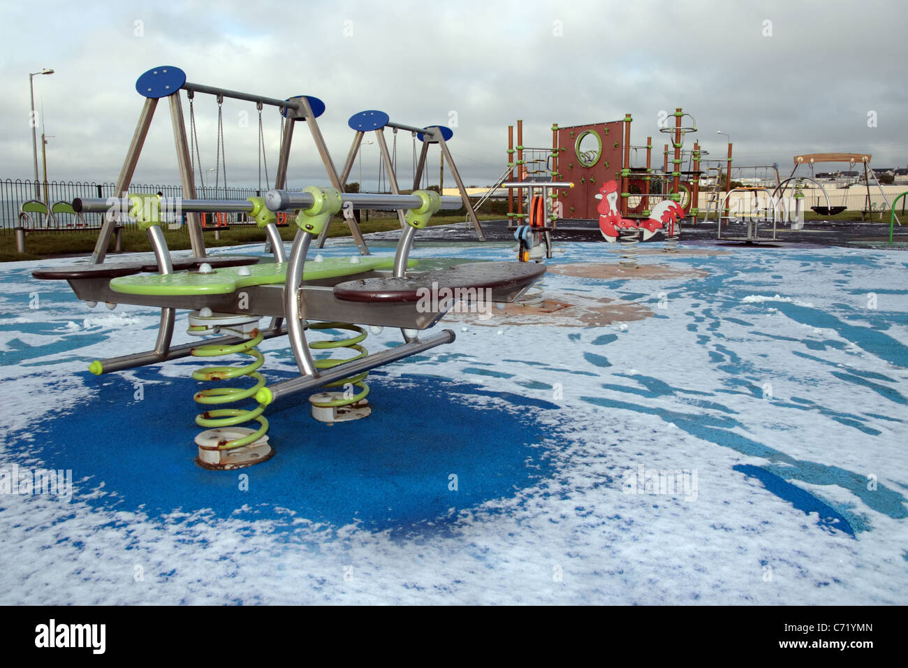 playground at the seaside resort of ballybunion ireland in winter Stock ...