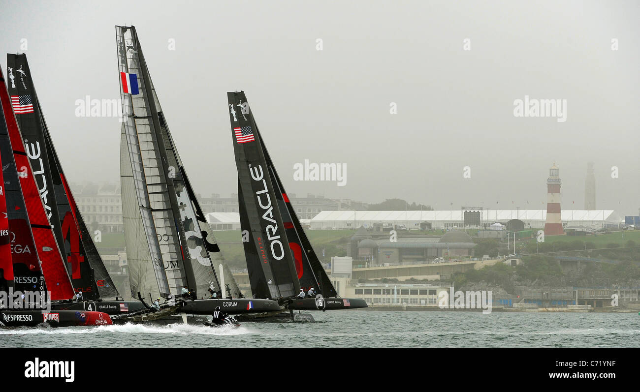 America's Cup World Series sailing race in Plymouth, England Stock ...