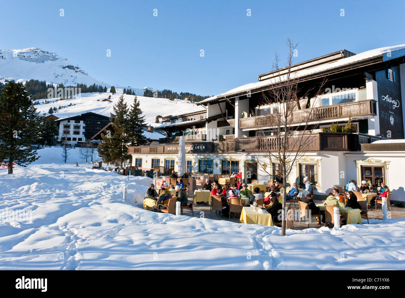 RESTAURANT HOTEL ARLBERG, LECH AM ARLBERG, VORARLBERG, AUSTRIA Stock ...
