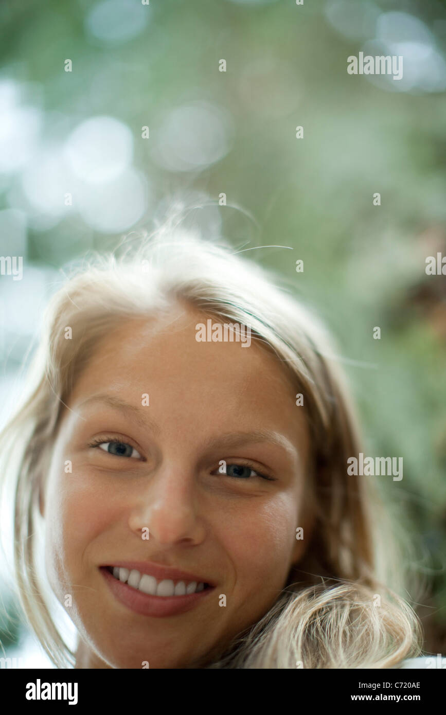 Young woman, low angle view Stock Photo - Alamy