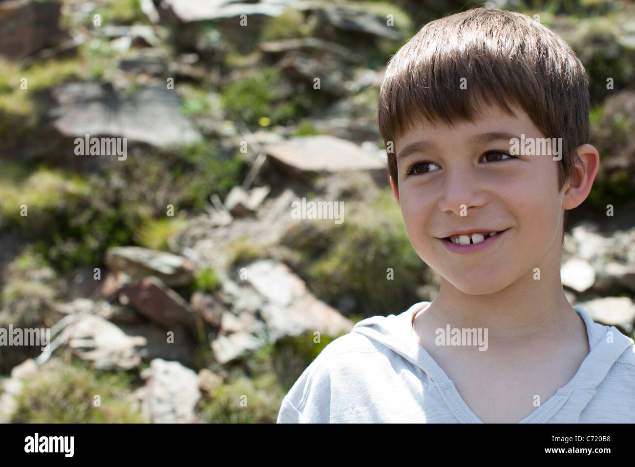Boy in nature, portrait Stock Photo - Alamy