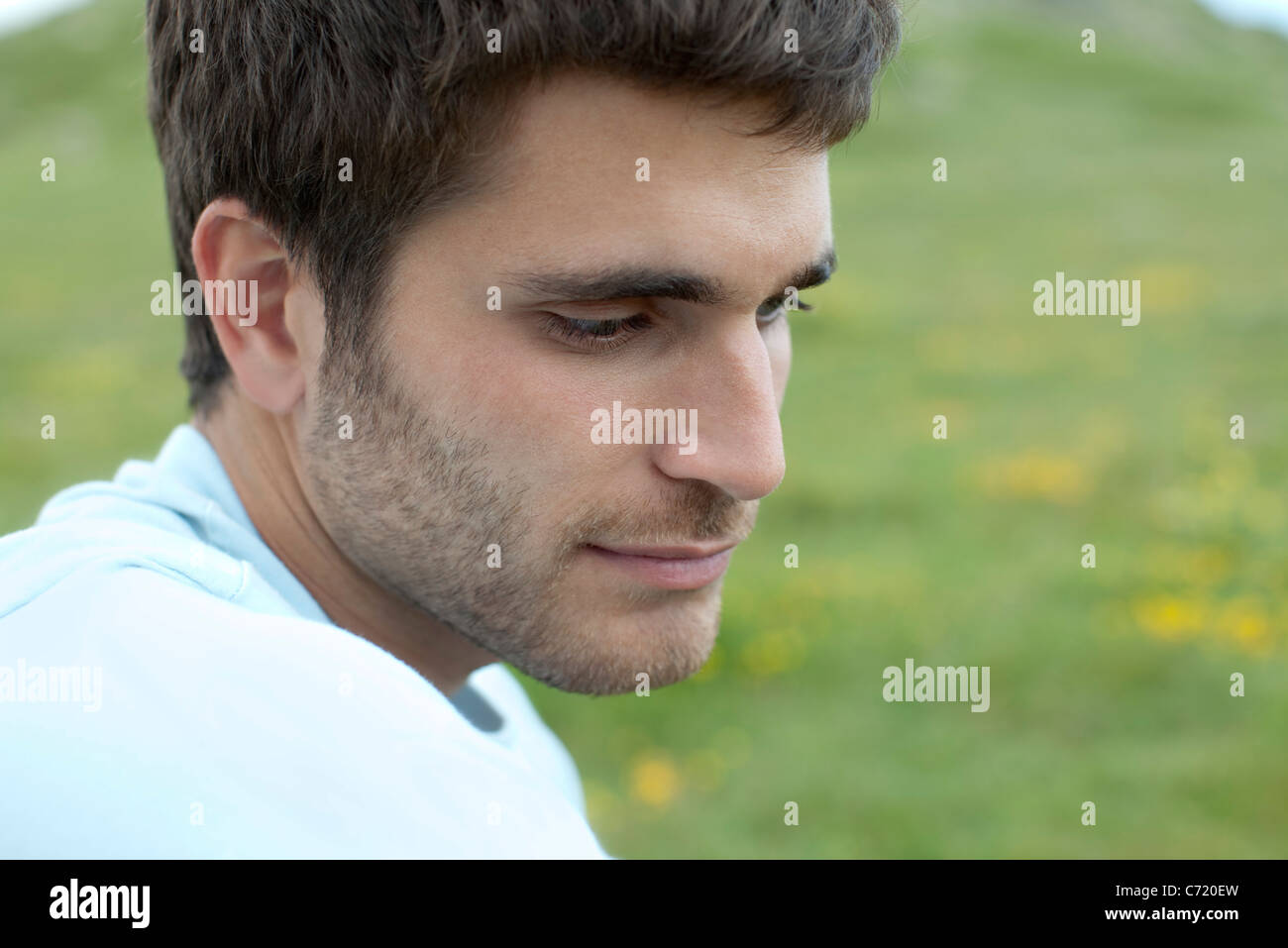 Man in thought, portrait Stock Photo - Alamy