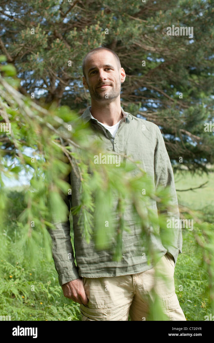 Man standing outdoors, portrait Stock Photo - Alamy