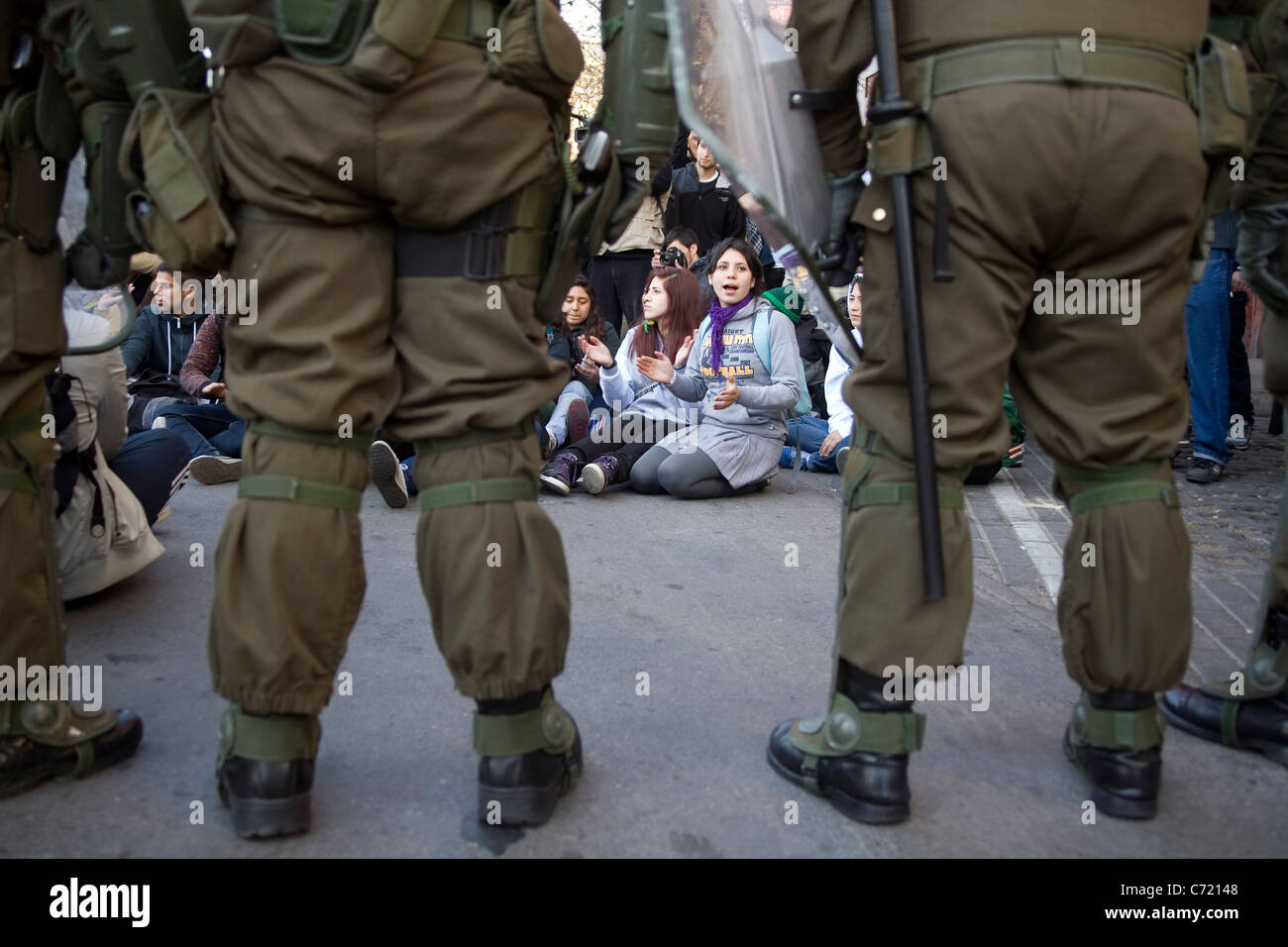 Police and students hi-res stock photography and images - Alamy