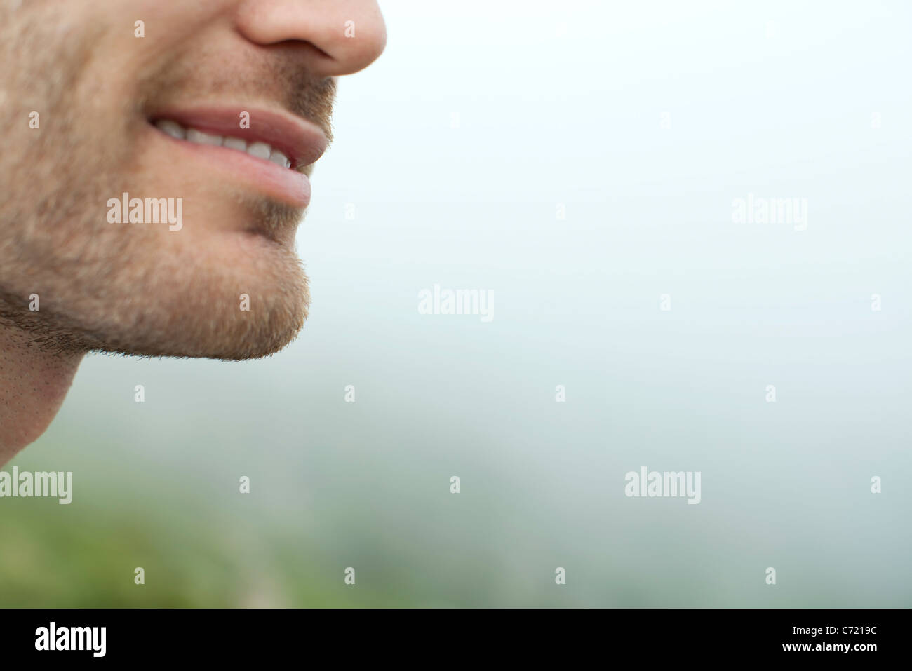 Man's mouth and chin, close-up, cropped Stock Photo - Alamy
