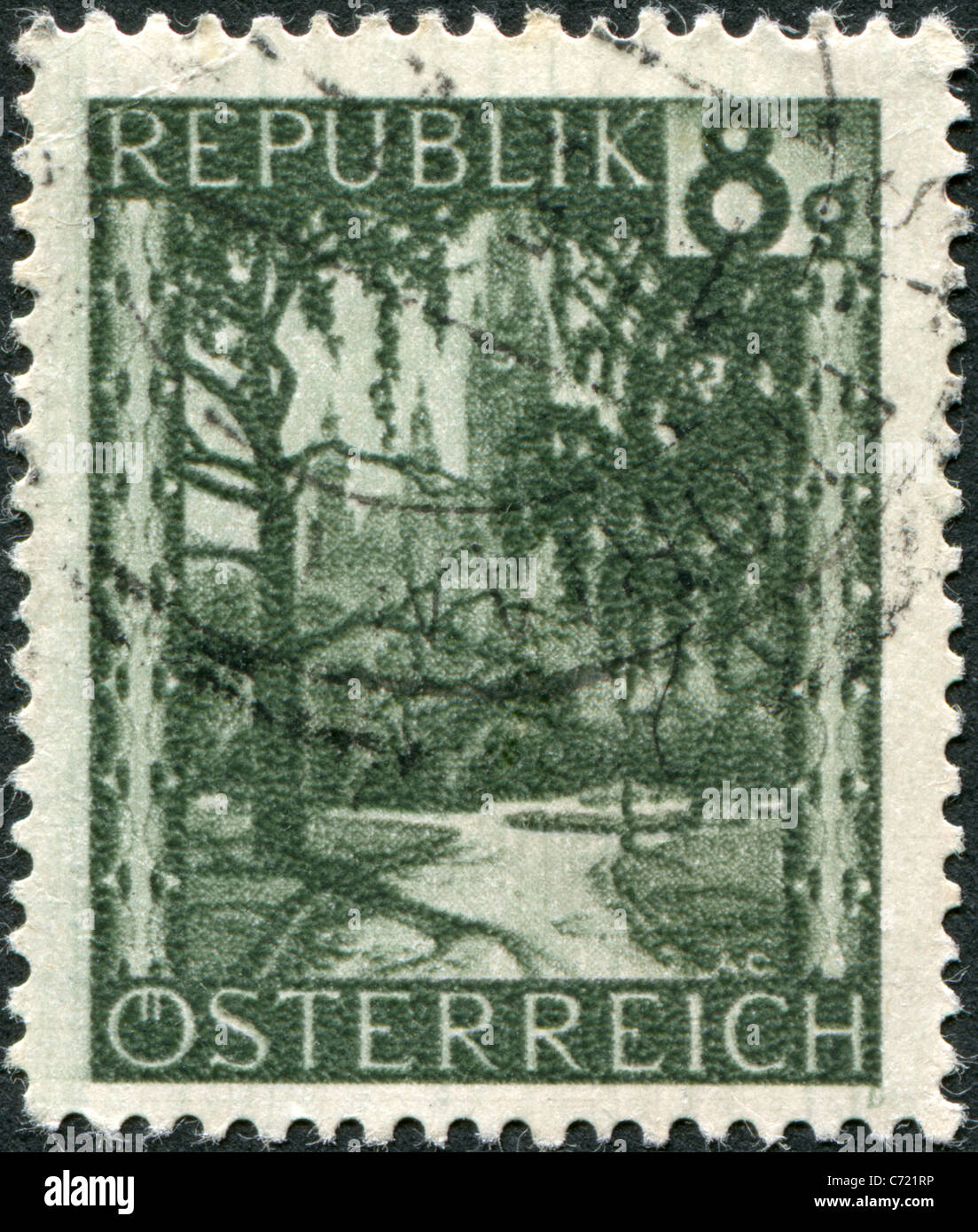 AUSTRIA - CIRCA 1945: A stamp printed in Austria, shows a City Hall ...