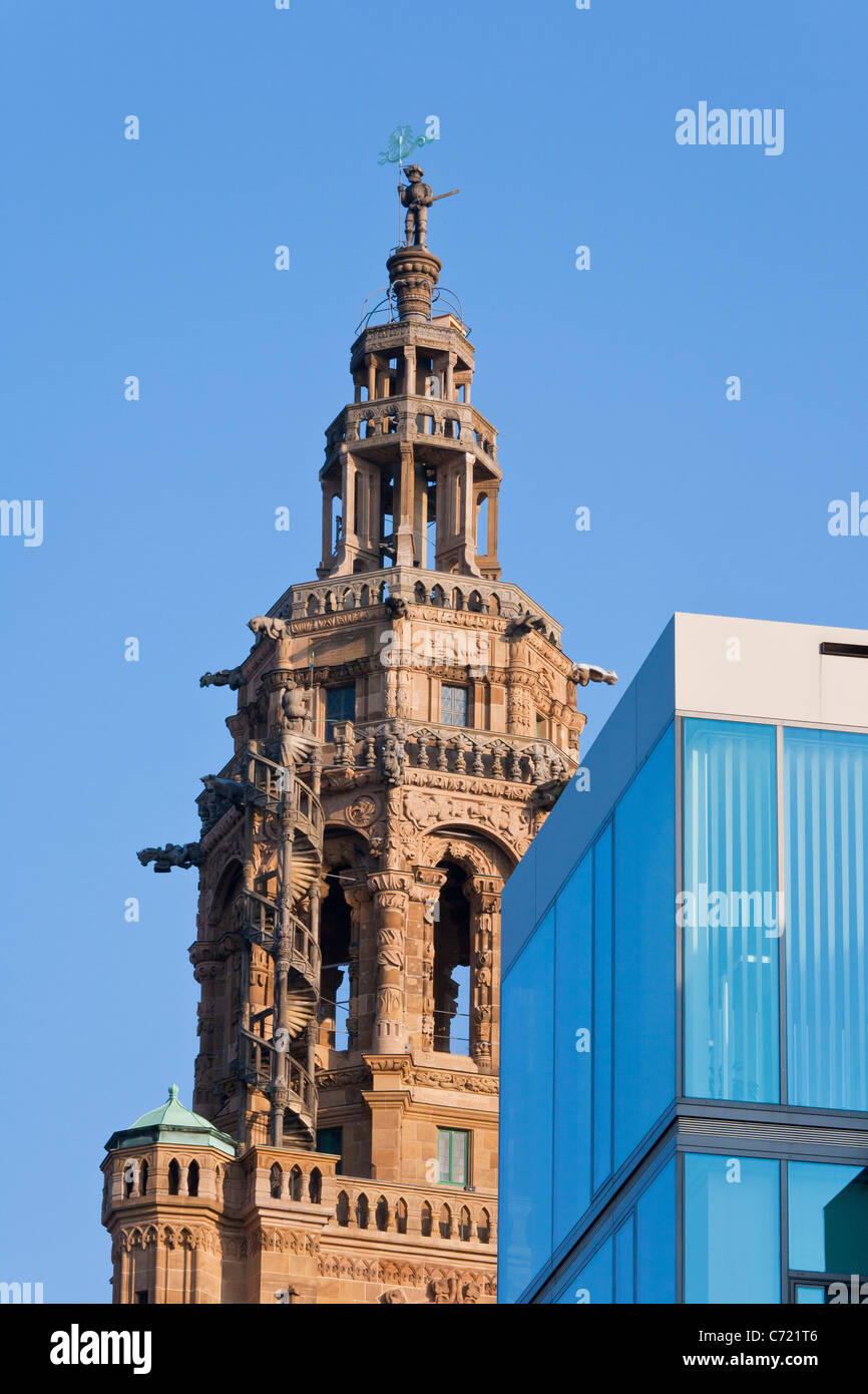 MODERN OFFICE BUILDING, SPIRE OF ST. KILIAN ' S CHURCH, KILIANSKIRCHE ...