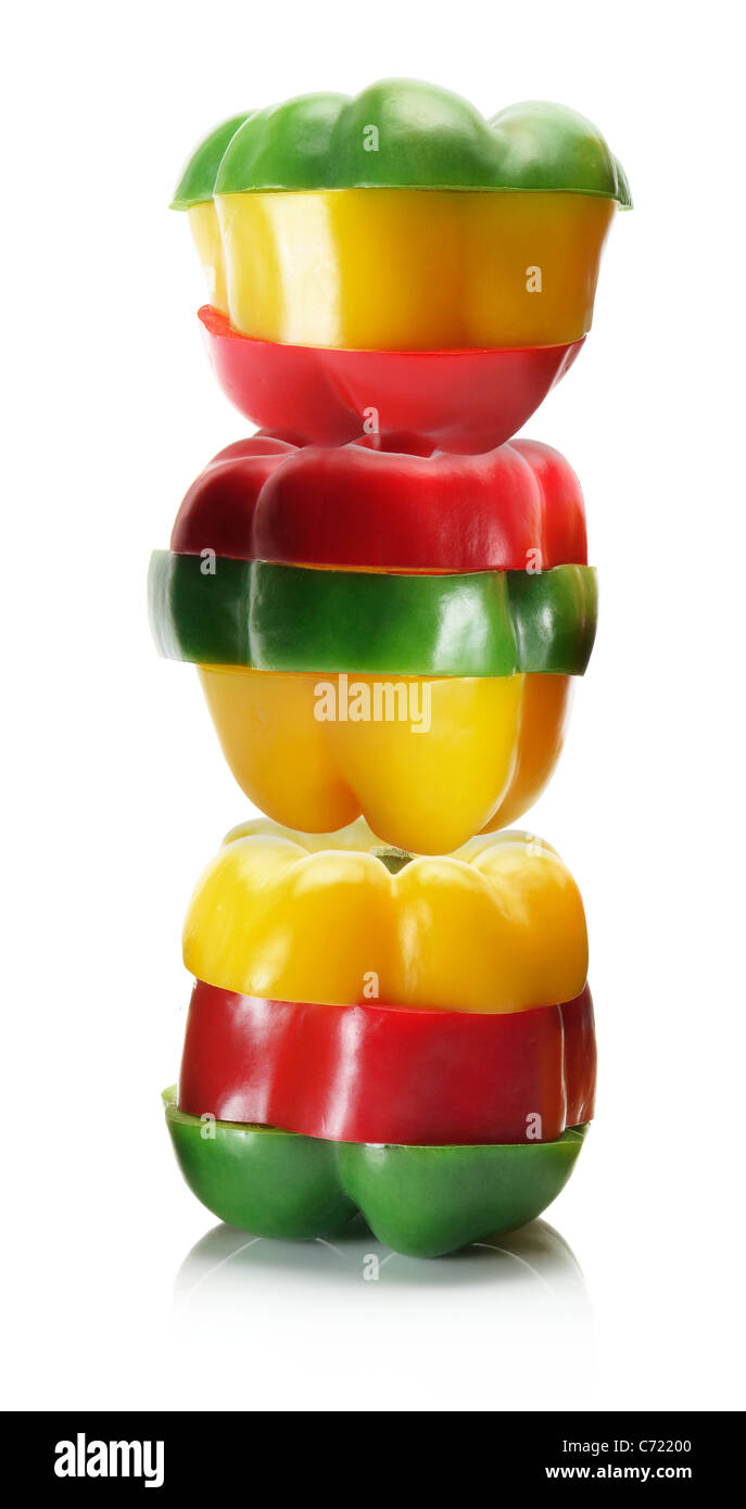 Stack of Sliced Capsicums Stock Photo - Alamy