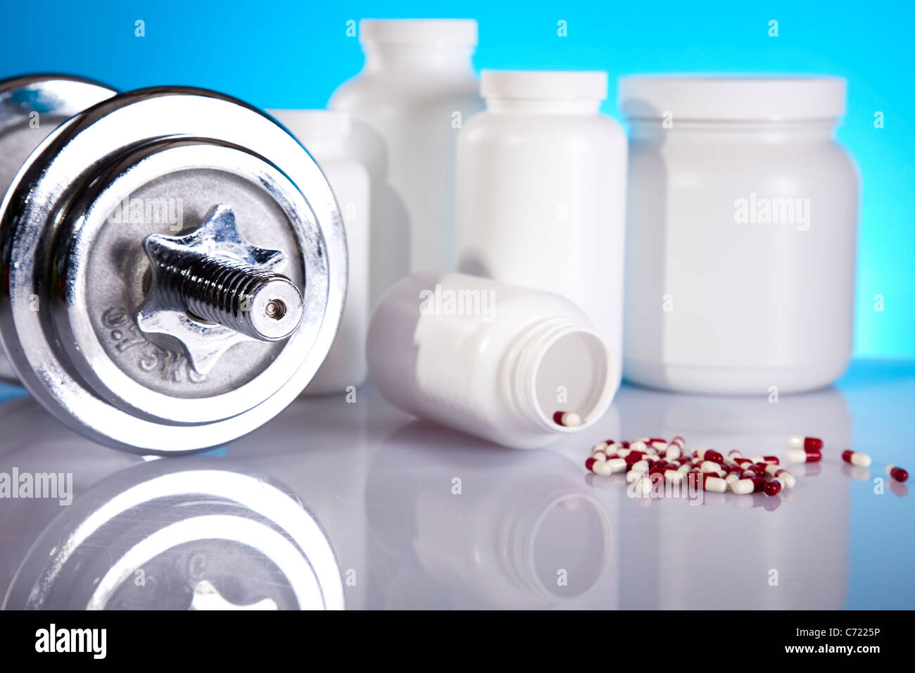 Measuring of dumbbell Stock Photo - Alamy
