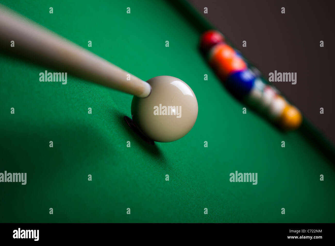 Billiard table and balls Stock Photo - Alamy
