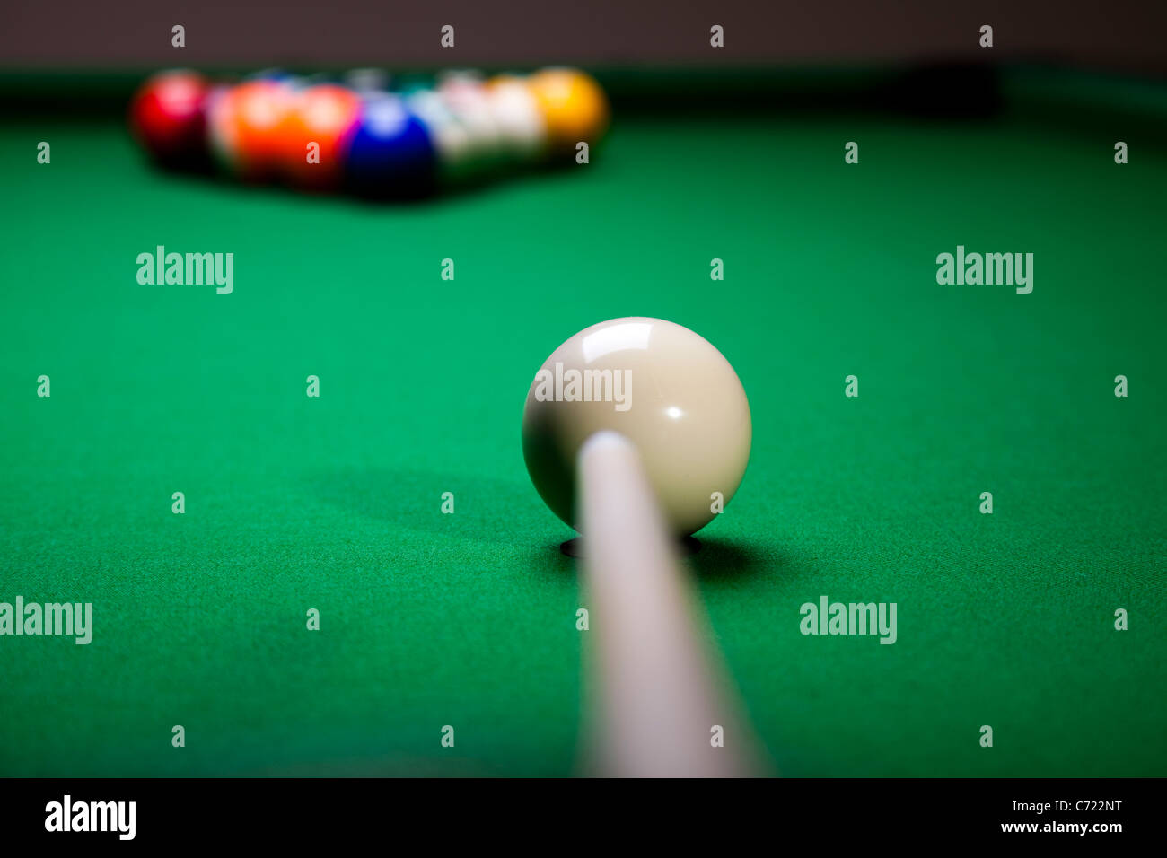 Billiard table and balls Stock Photo - Alamy