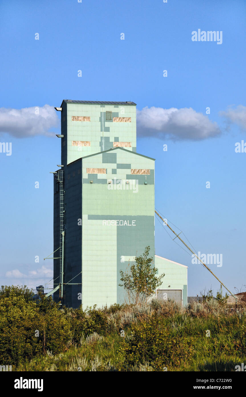 An old grain elevator located at Rosedale, Alberta, Canada Stock Photo ...