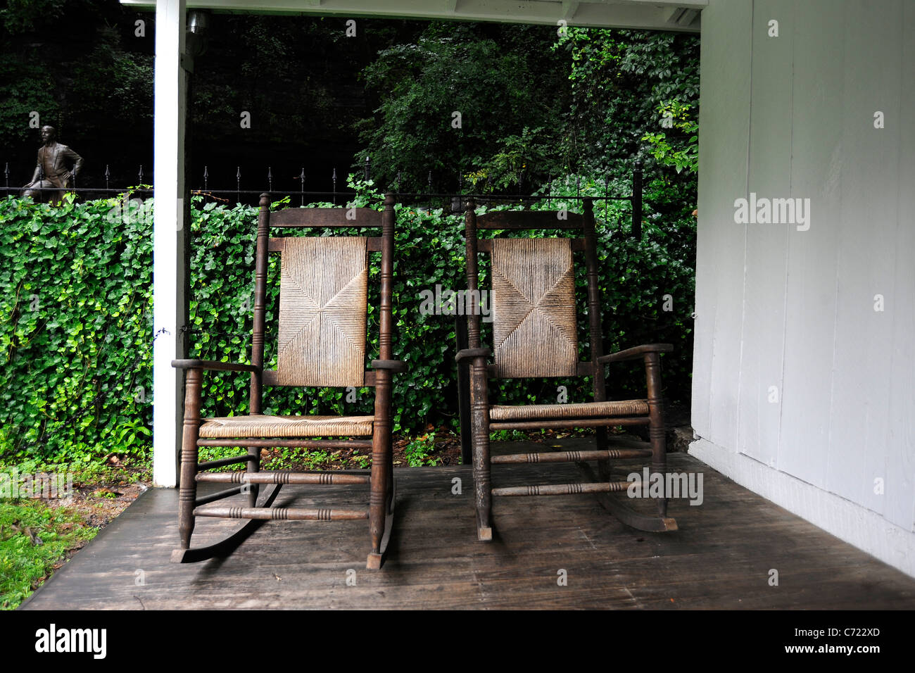 Wooden arm chairs of the Jack Daniels brewery Lynchberg USA Stock Photo ...
