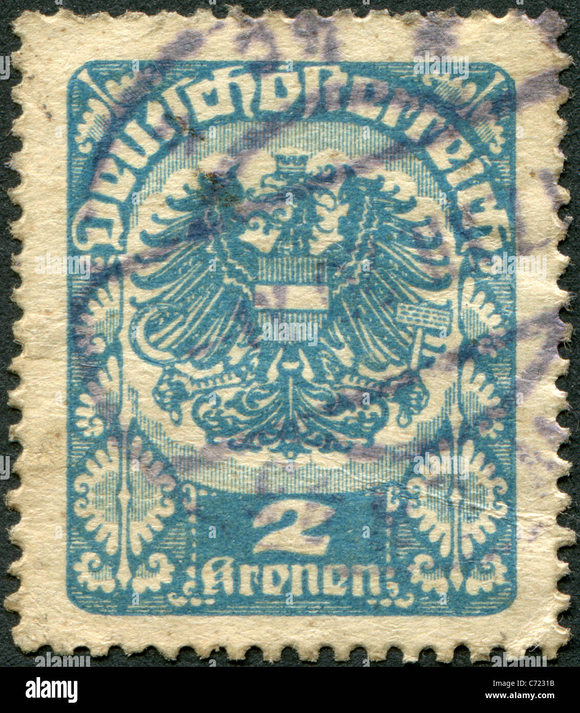 AUSTRIA - 1920: A stamp printed in Austria, coat of arms Stock Photo ...