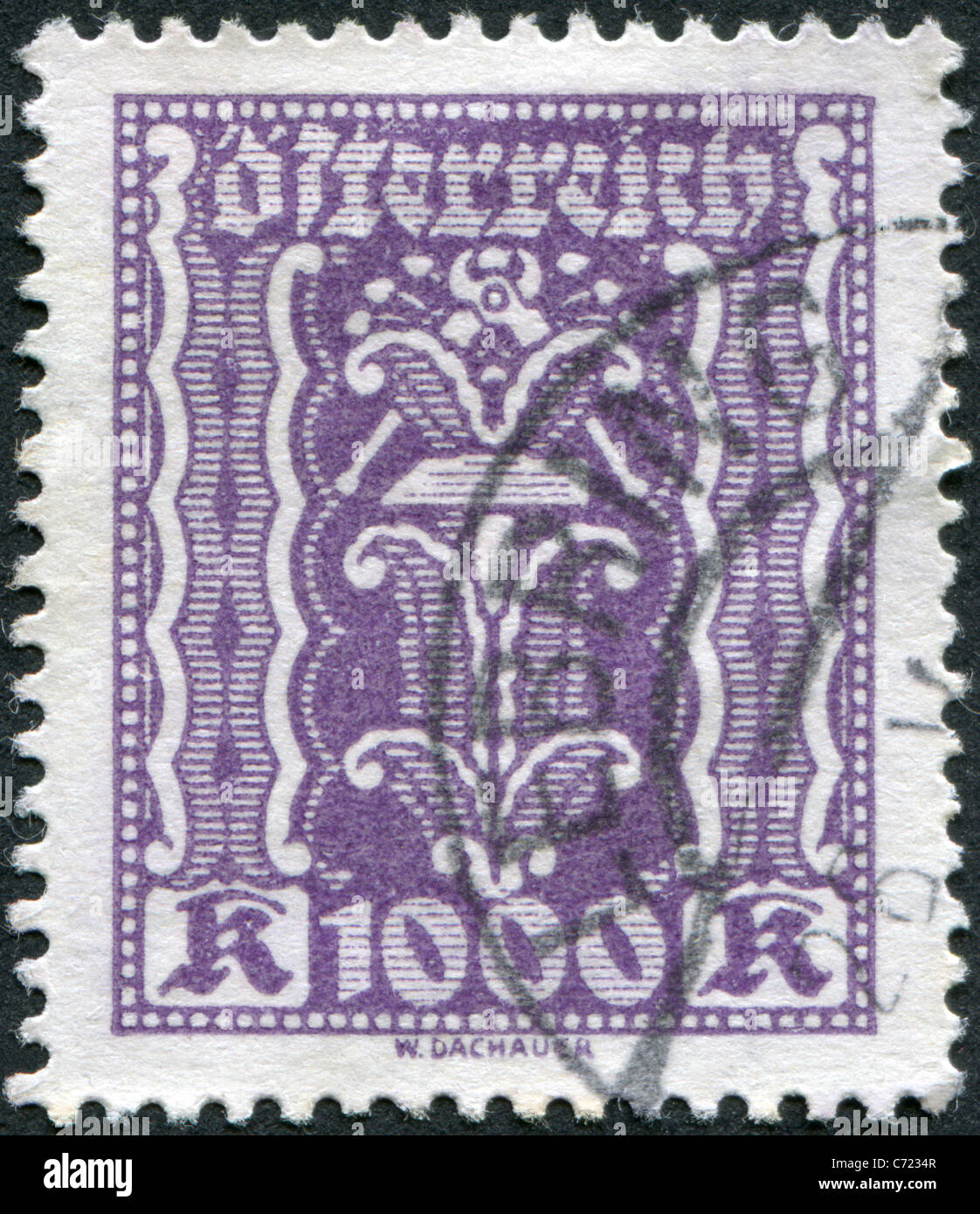 AUSTRIA - 1923: A stamp printed in Austria, shows Symbols of Labor and ...