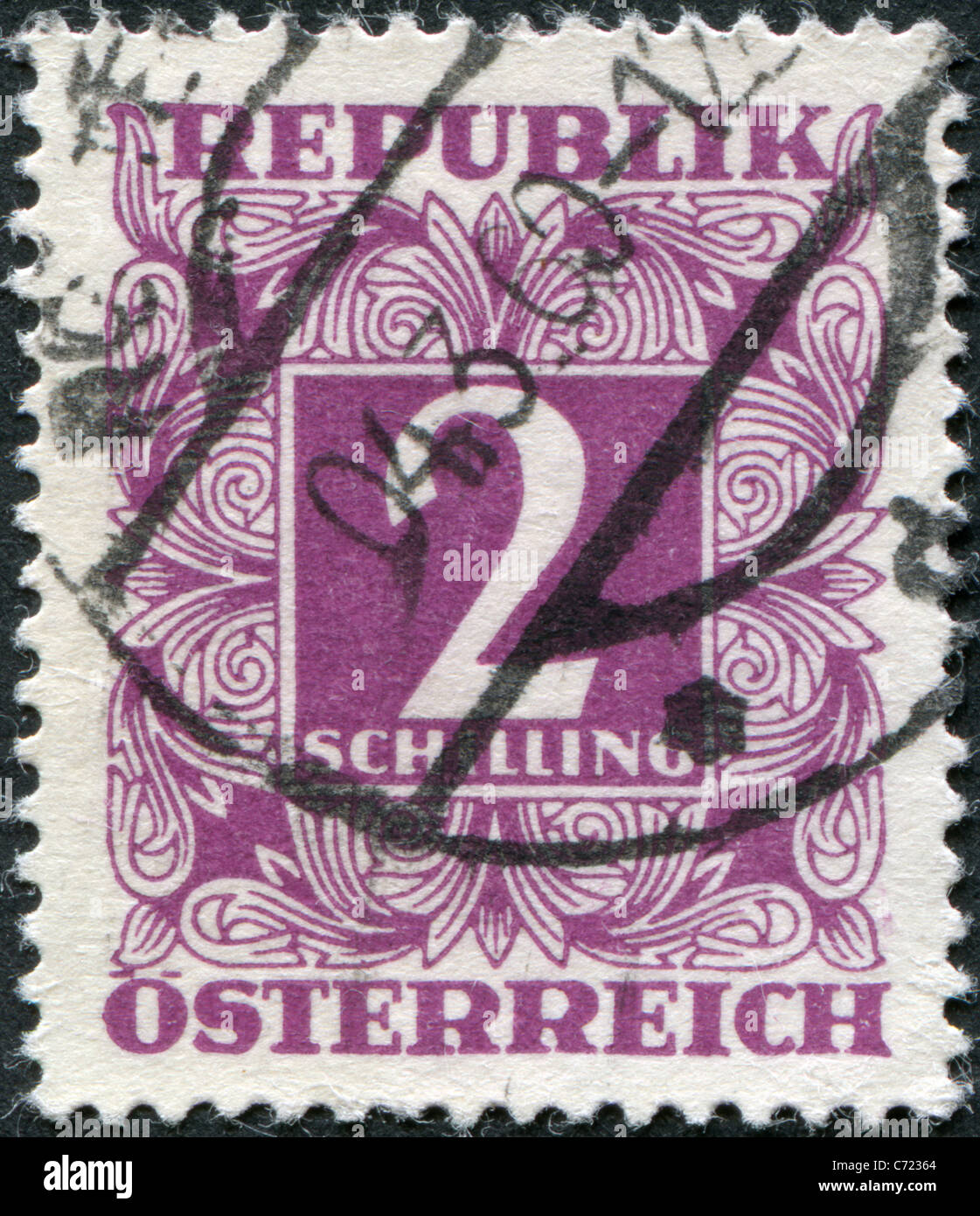 AUSTRIA - 1949: A stamp printed in Austria, shows the numbers, face ...