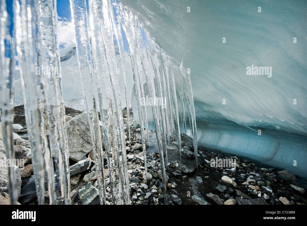 The Khumbu Icefall at Mt. Everest base Camp Stock Photo - Alamy