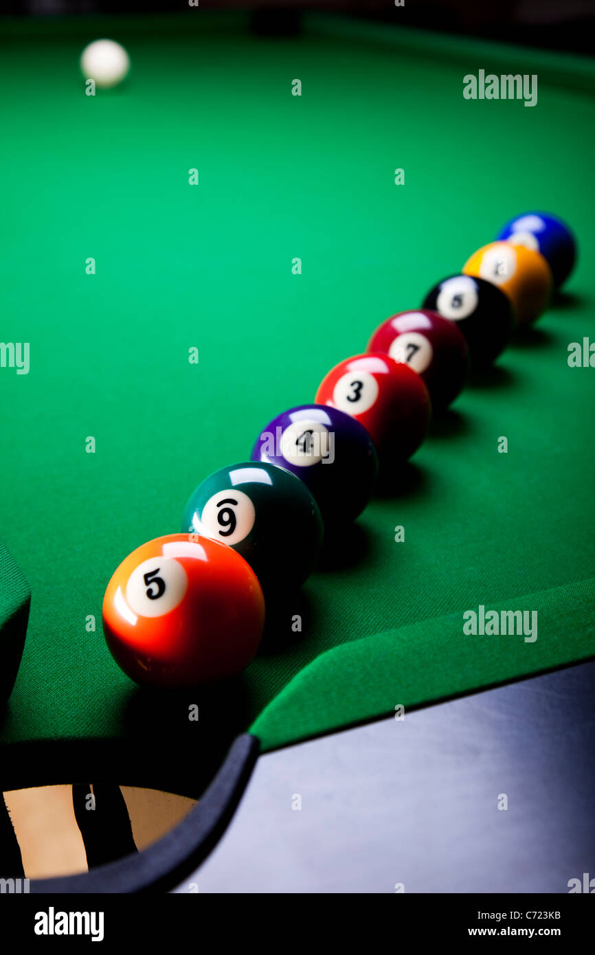 Arrangement ball billiard billiard table hi-res stock photography and ...
