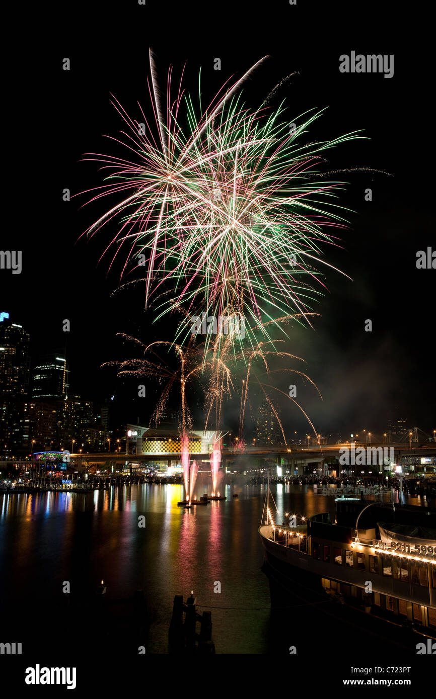 Fireworks display in Darling Harbour, Sydney, Australia Stock Photo - Alamy