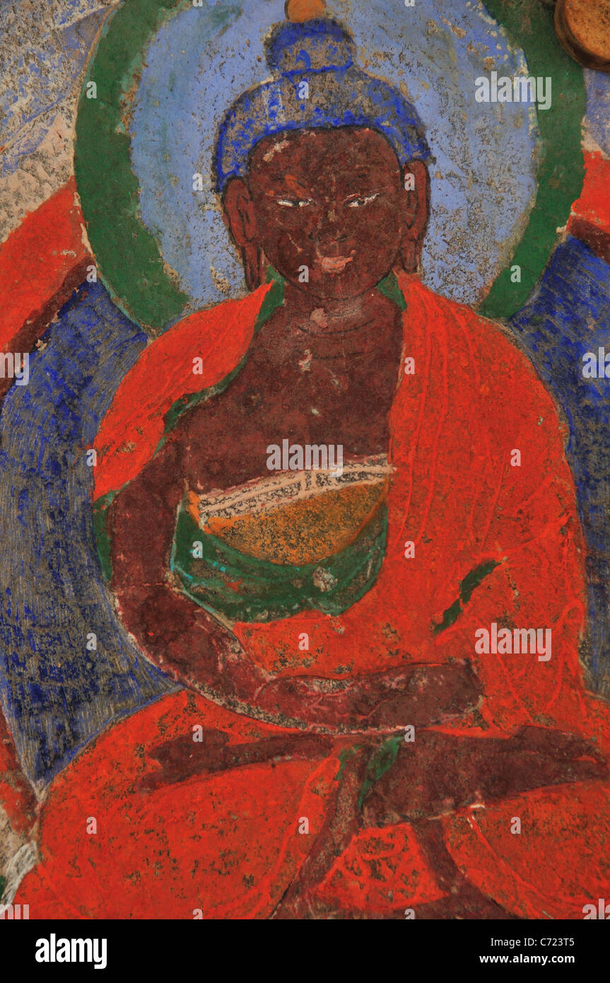 Wall painting at Hemis Gompa Stock Photo - Alamy