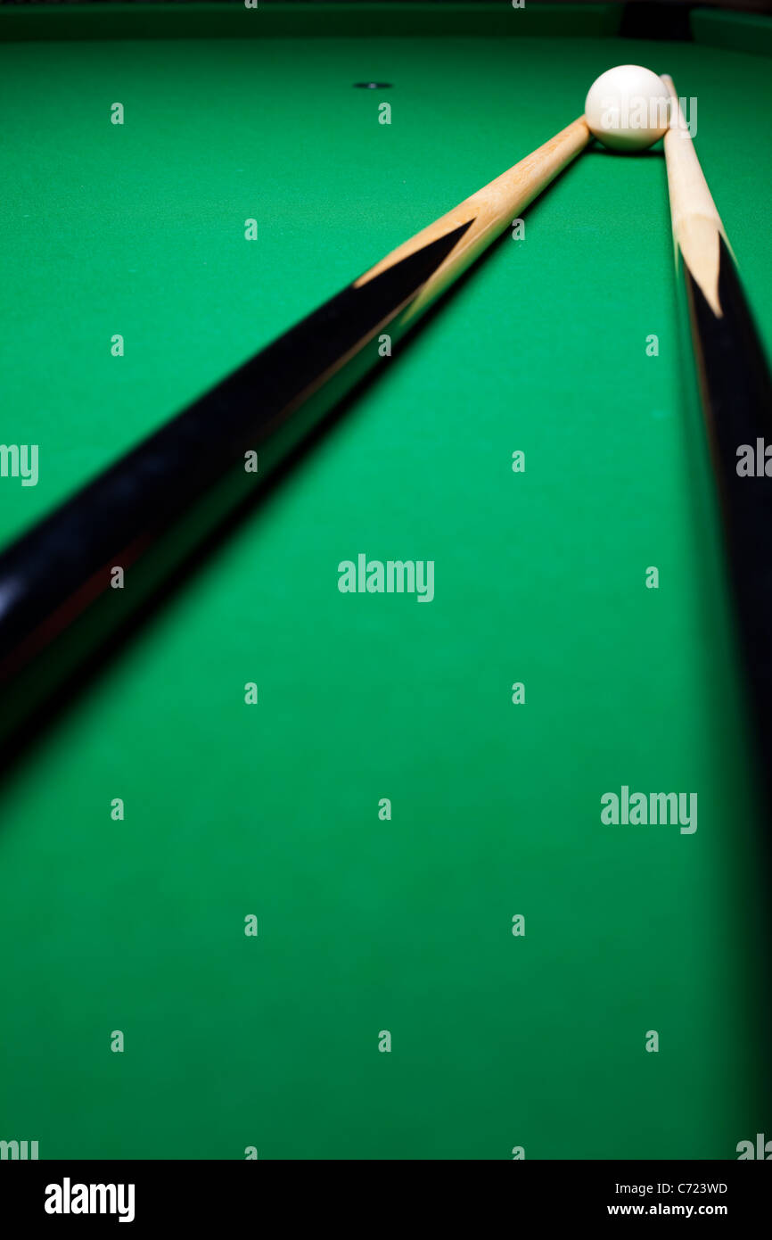 Billiard table and balls Stock Photo - Alamy
