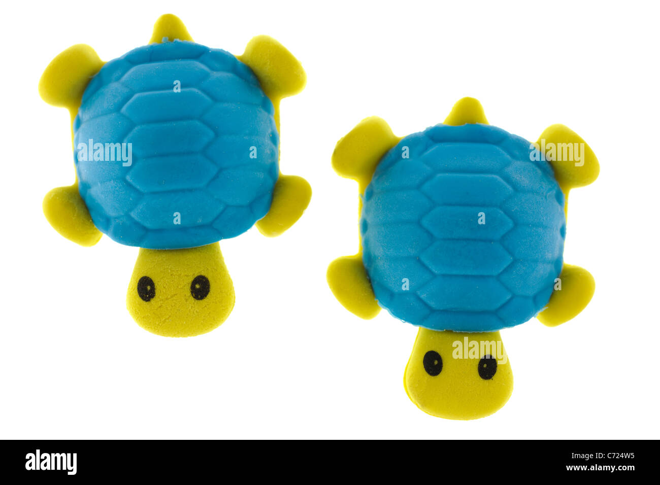 Two toy turtle kiddies erasers Stock Photo - Alamy
