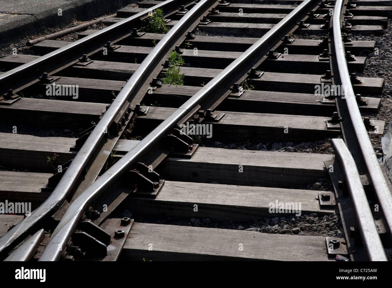 Close up of Railroad Junction Background Stock Photo - Alamy