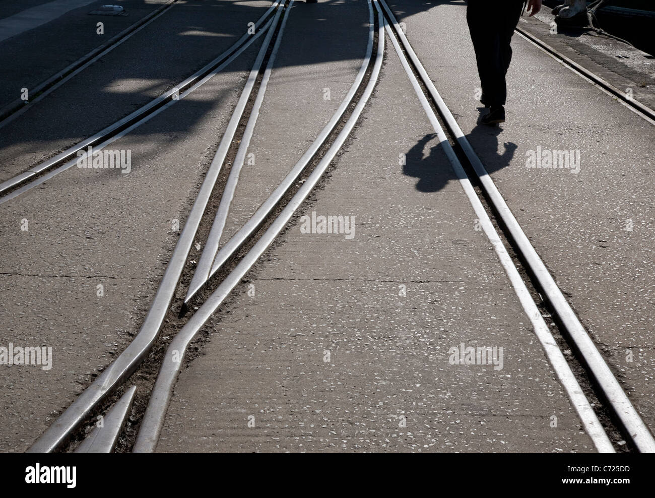 Railway track man walking distance hi-res stock photography and images ...