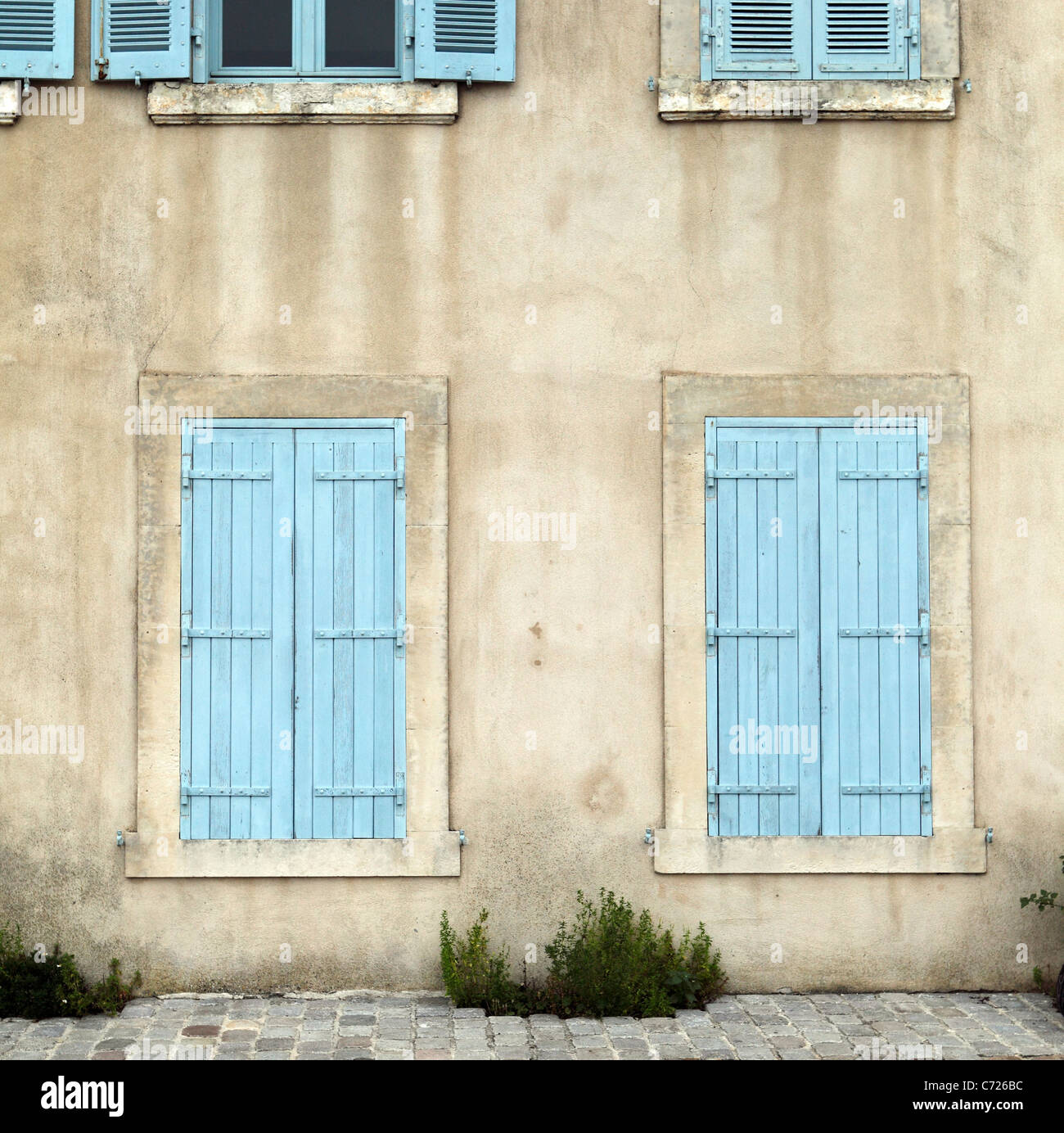 french street scene with shuttered windows Stock Photo - Alamy