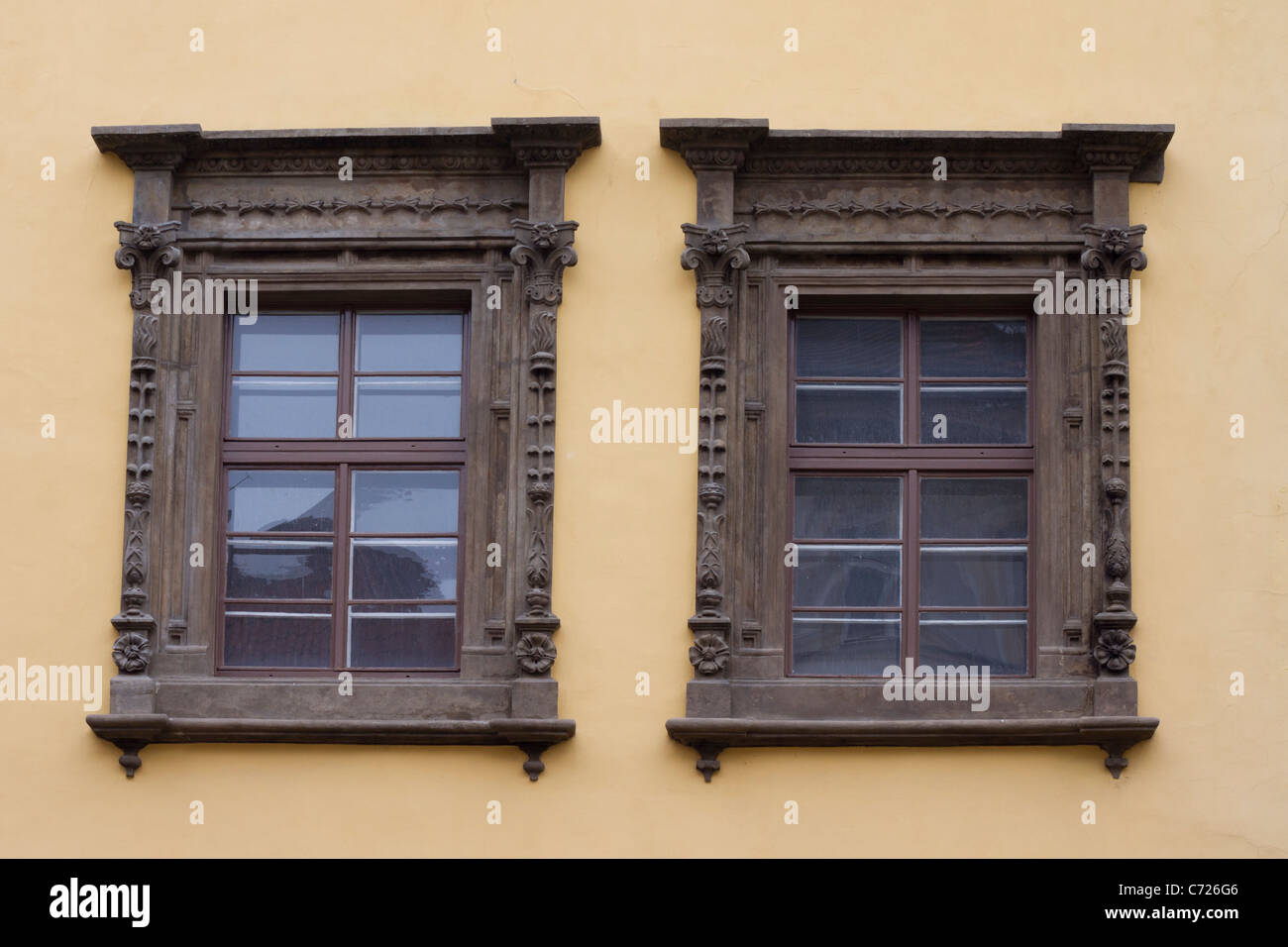 Beautiful Architecture windows in Prague Czech Republic Stock Photo - Alamy