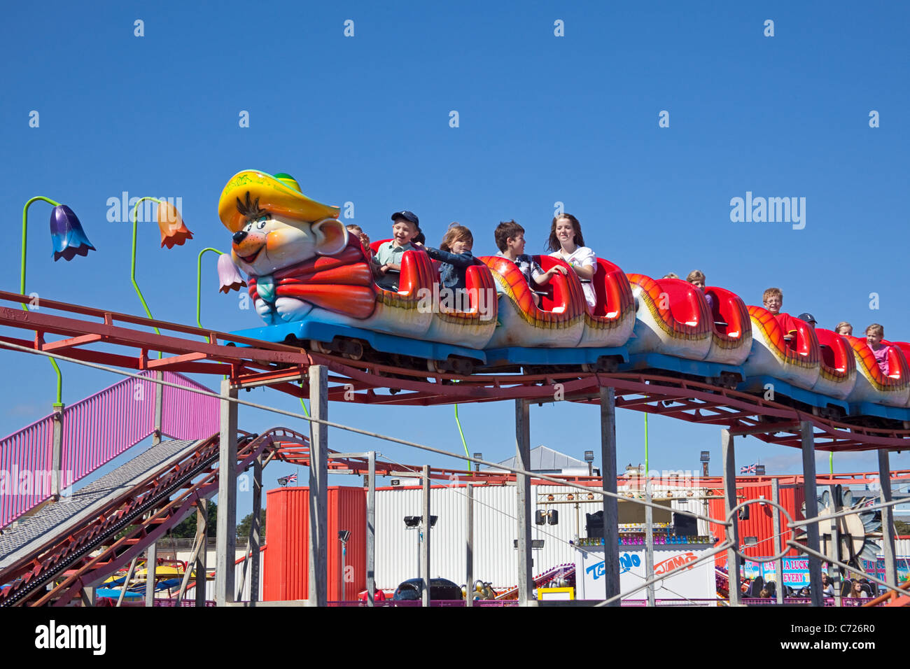 Clacton-on-Sea, Essex. The Caterpillar ride on the pier September 2011 ...