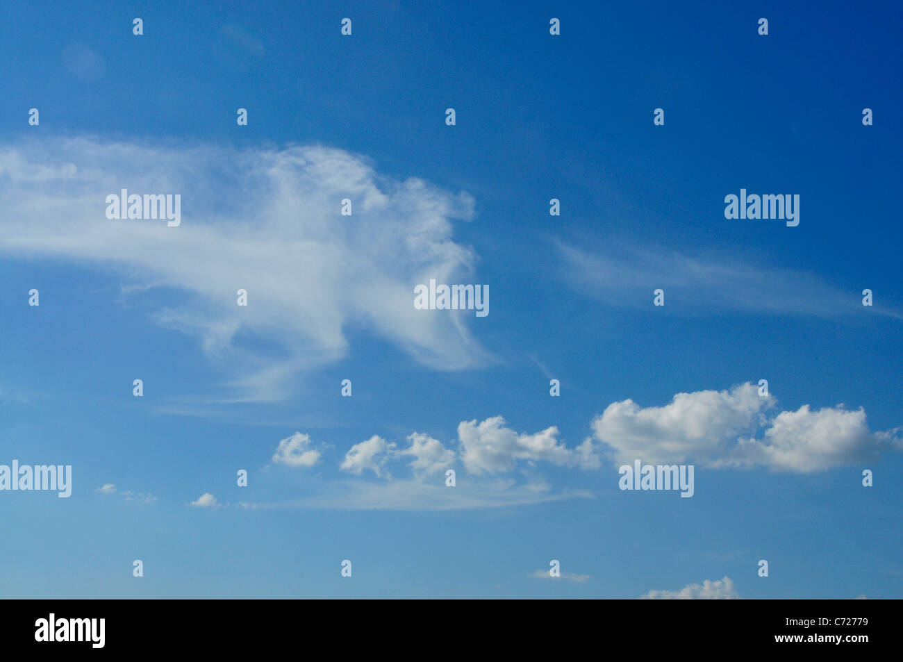 Cirrus and cumulus cloud formation in the sky Stock Photo - Alamy