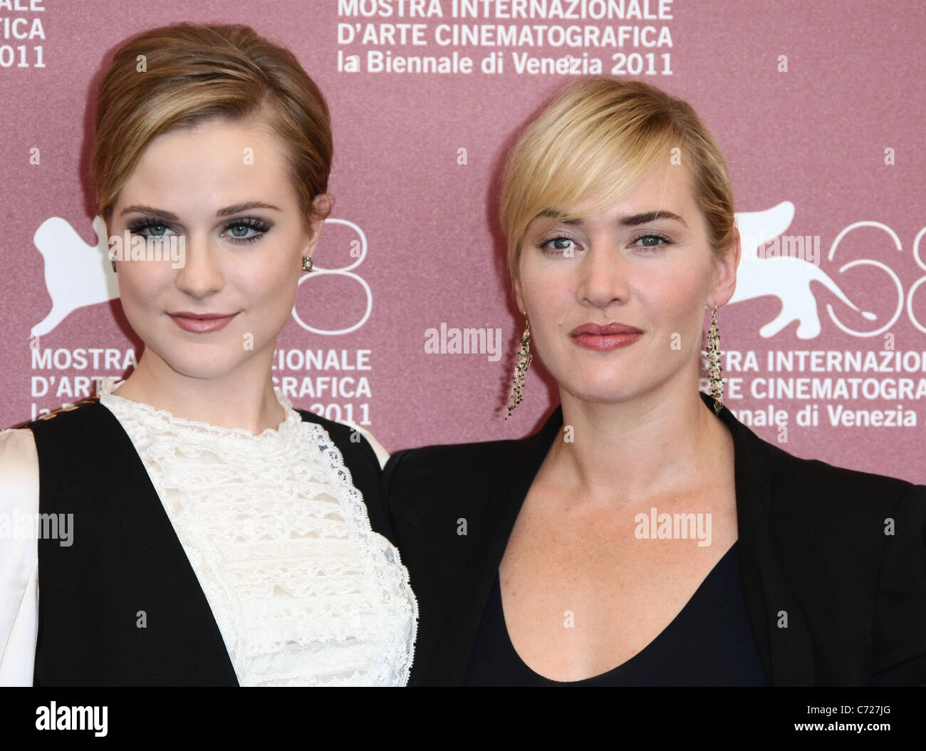 EVAN RACHEL WOOD KATE WINSLET MILDRED PIERCE PHOTOCALL. 68TH VENICE ...