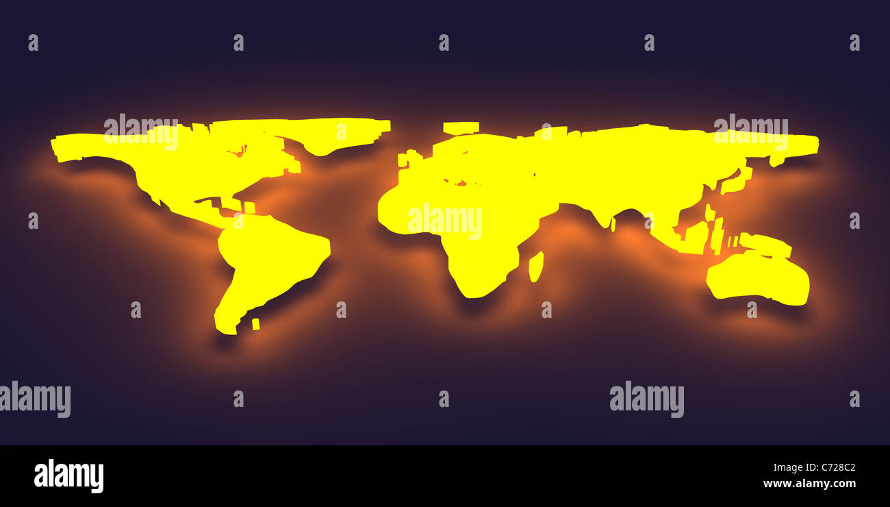 Glowing World Map Stock Photo - Alamy