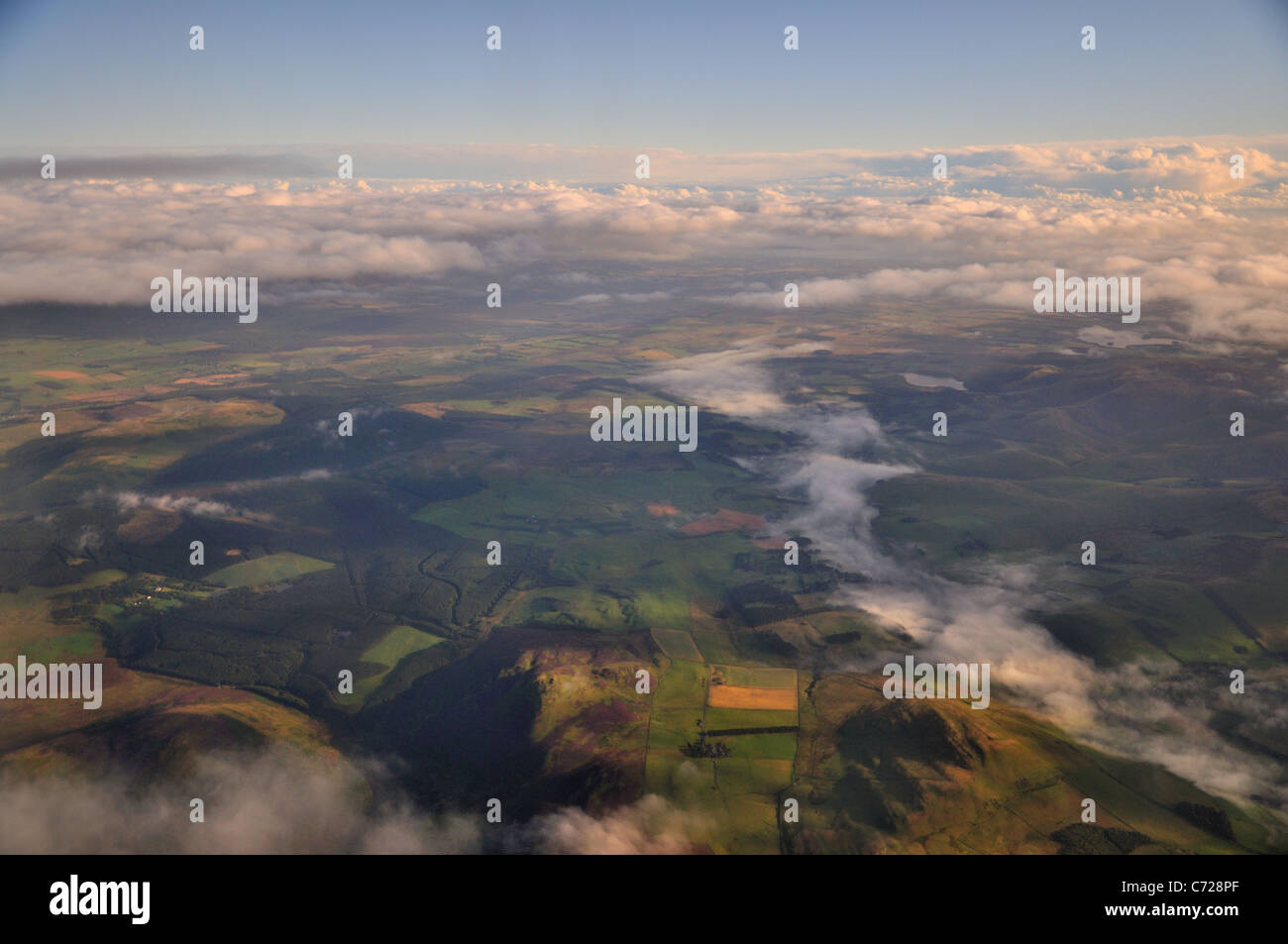 Misty Hills, landscape - Scottish Borders, Aerial shot Stock Photo - Alamy