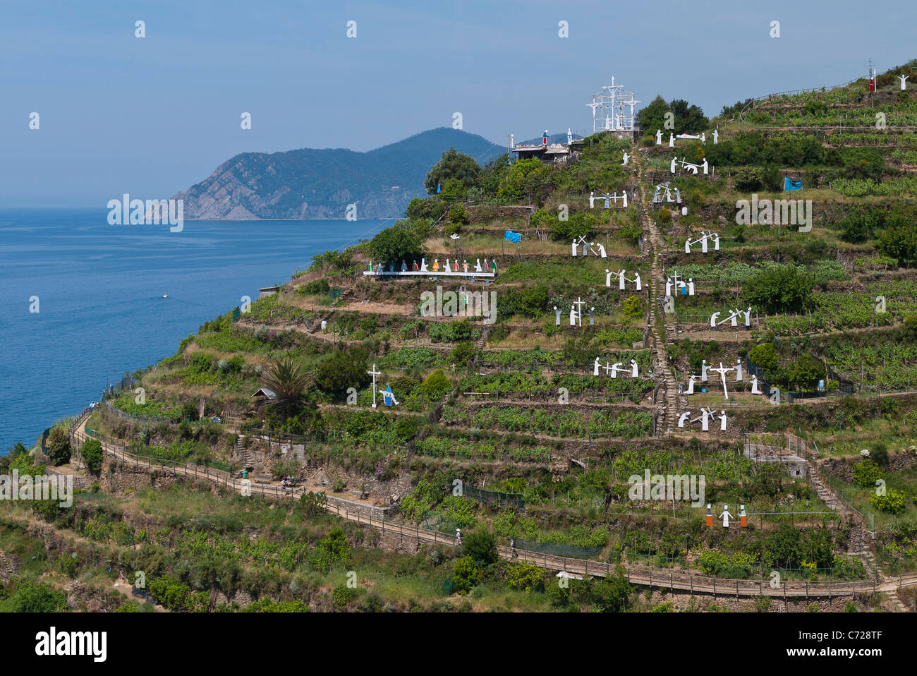 A unique hillside, solar powered, nativity scene in Manarola in the ...