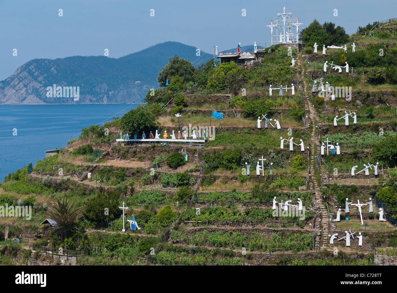 A unique hillside, solar powered, nativity scene in Manarola in the ...