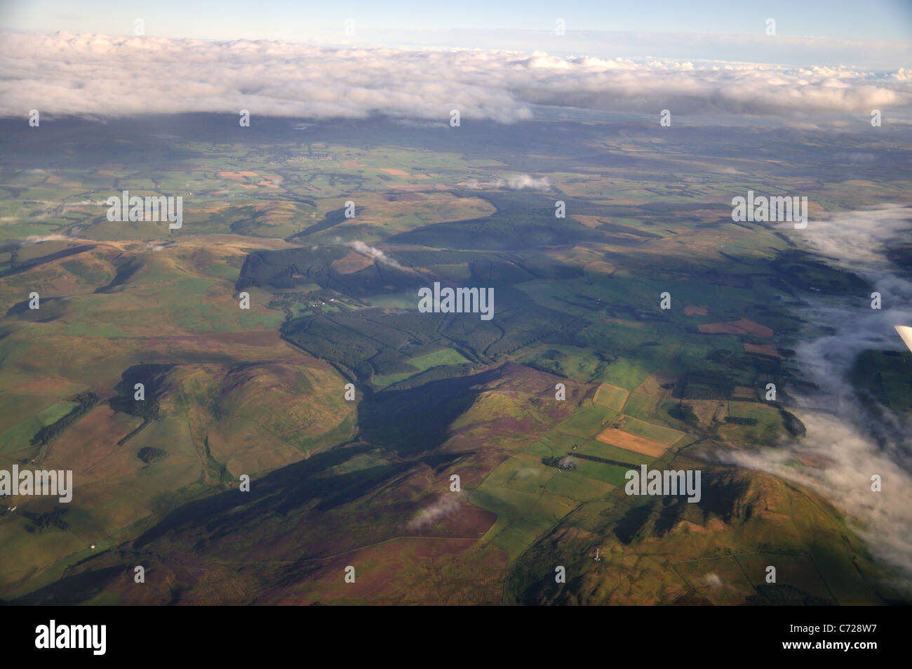 Misty Hills, landscape - Scottish Borders, Aerial shot Stock Photo - Alamy
