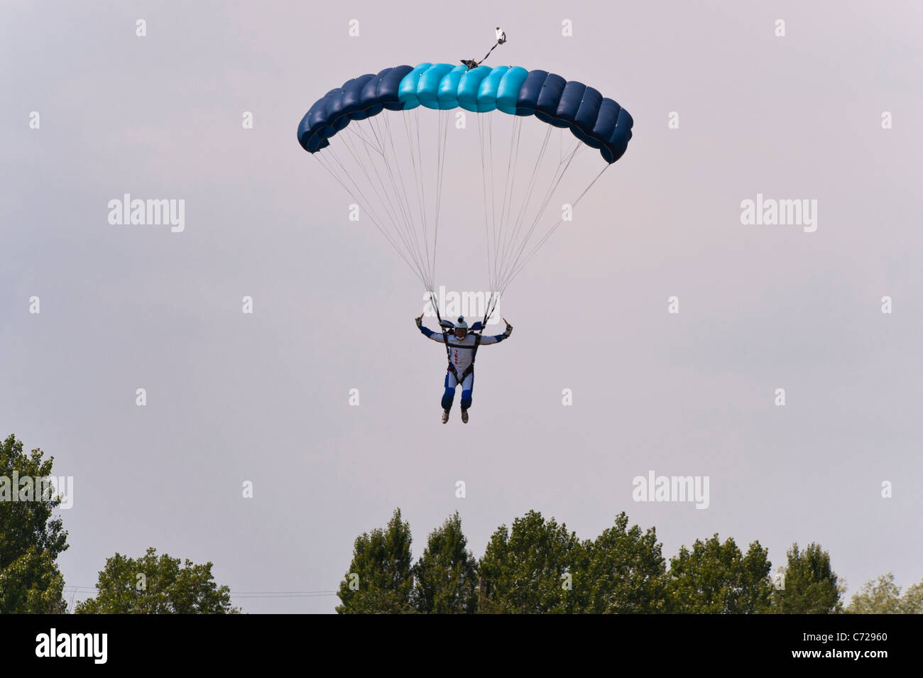A paracute jumper parachuting at Ellough airfield near Beccles in ...