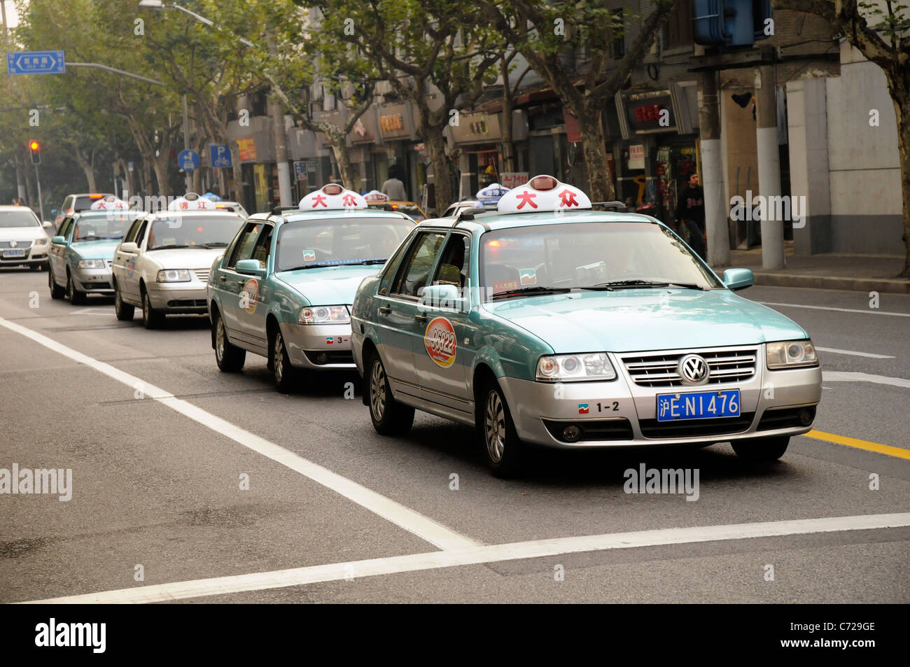 Line of taxis in Shanghai, China Stock Photo - Alamy